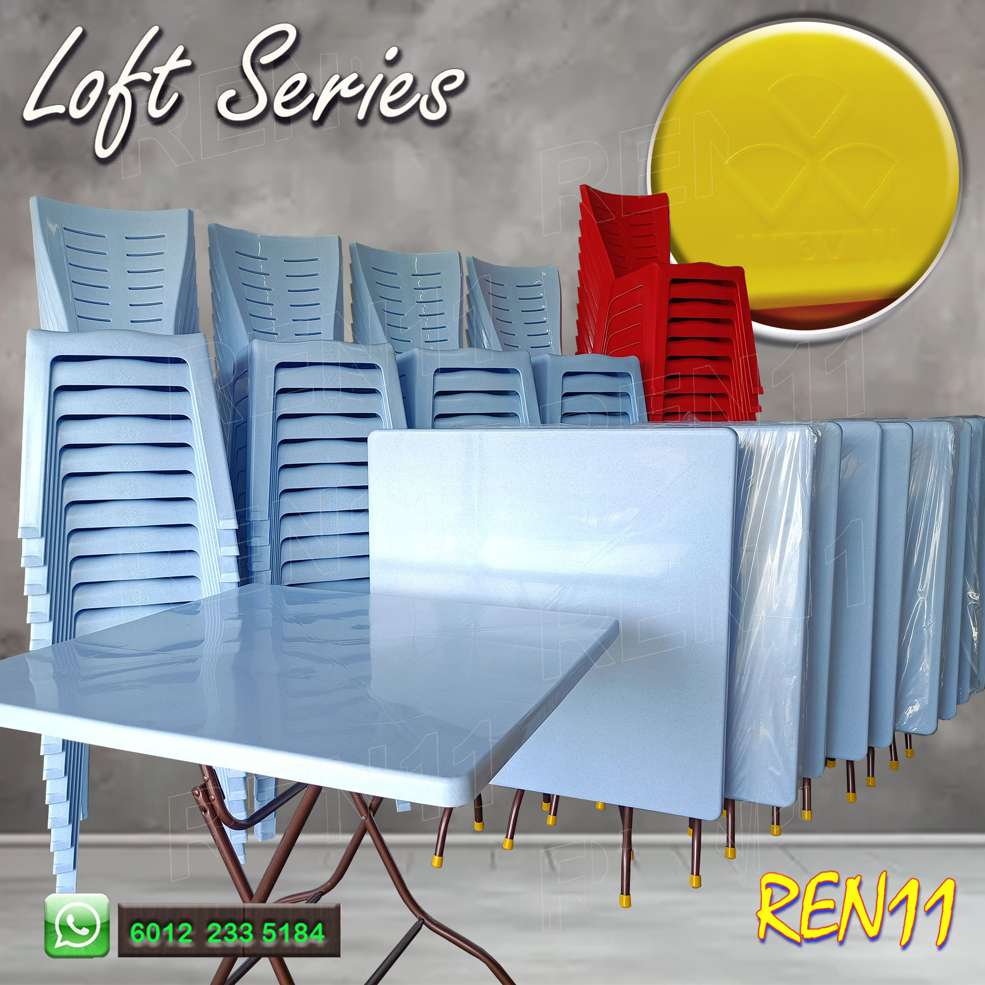 3V Square Foldable Plastic Table - Grad A Original with Logo - Klang ...