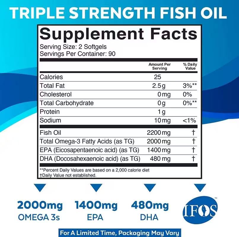 【EPX-2027】 VivaNaturals Minyak Ikan Laut Dalam | Omega-3 Tinggi | EPA & DHA | 180 Kapsul ...