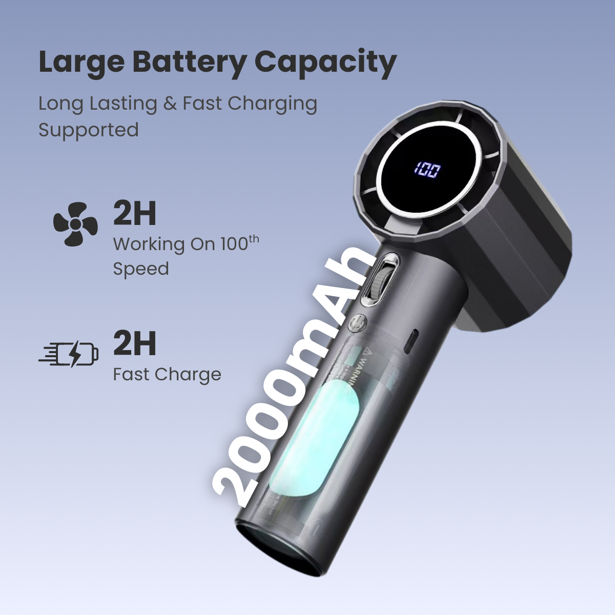 TMS Portable Handheld Fan Mini USB Kipas Tangan 100 Speed Angin LED ...