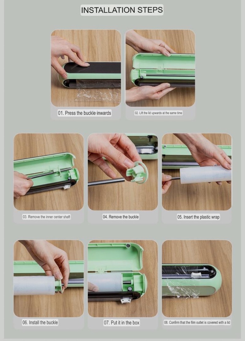 Adsorbable suction cup plastic wrap cutter magnetic refrigerator tin ...