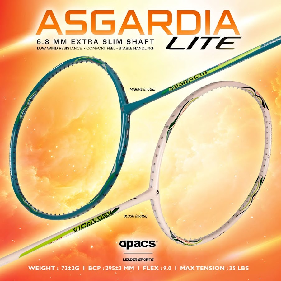 APACS Badminton Racket ASGARDIA LITE/CONTROL ( 100% Original ) Max ...
