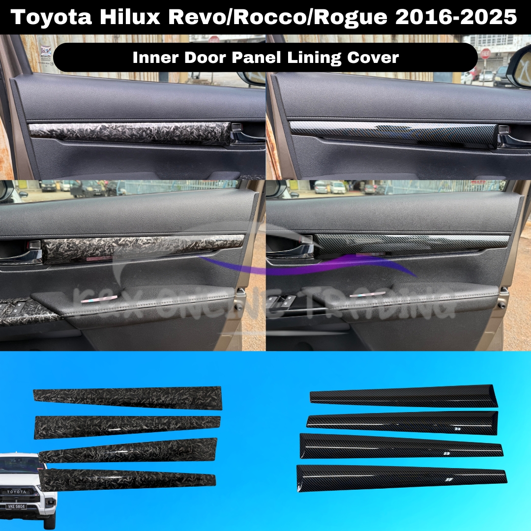 Toyota Hilux Revo/Rocco/Rogue 2016-2025 Forged Carbon Trim Door Panel ...