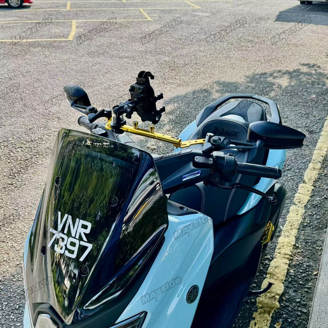 [READY STOCK] NMAX 155 V3 Side Mirror Blue Mirror Aluminum Napoleon NVX ...