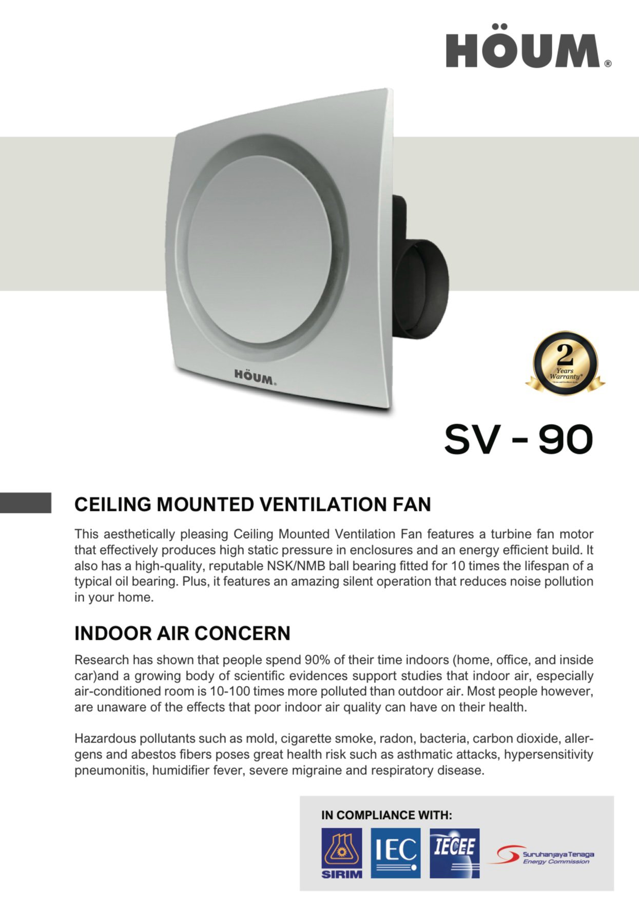 AIREGARD HOUM SV90 / SV120 10 inches 12 inches Ceiling Ventilation Exhaust Fan | Shopee Malaysia