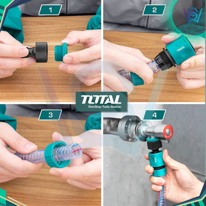 TOTAL Plastic Trigger Water Spray Nozzle/ 9 Mode Pattern Gardening ...