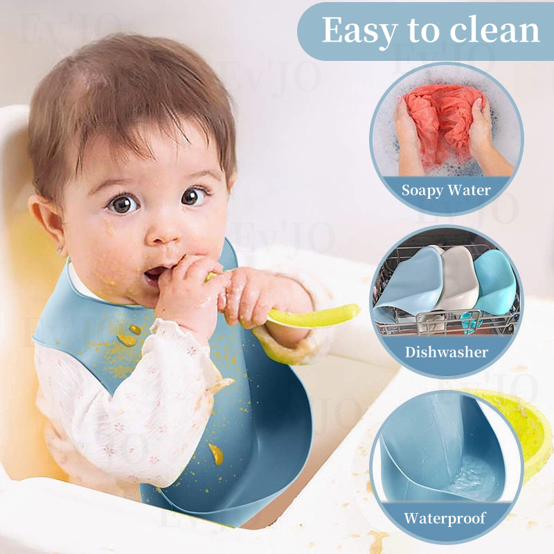 Baby Feeding Set 9 pcs Silicone Dinning Set with Bib Bowl Suction Plate ...