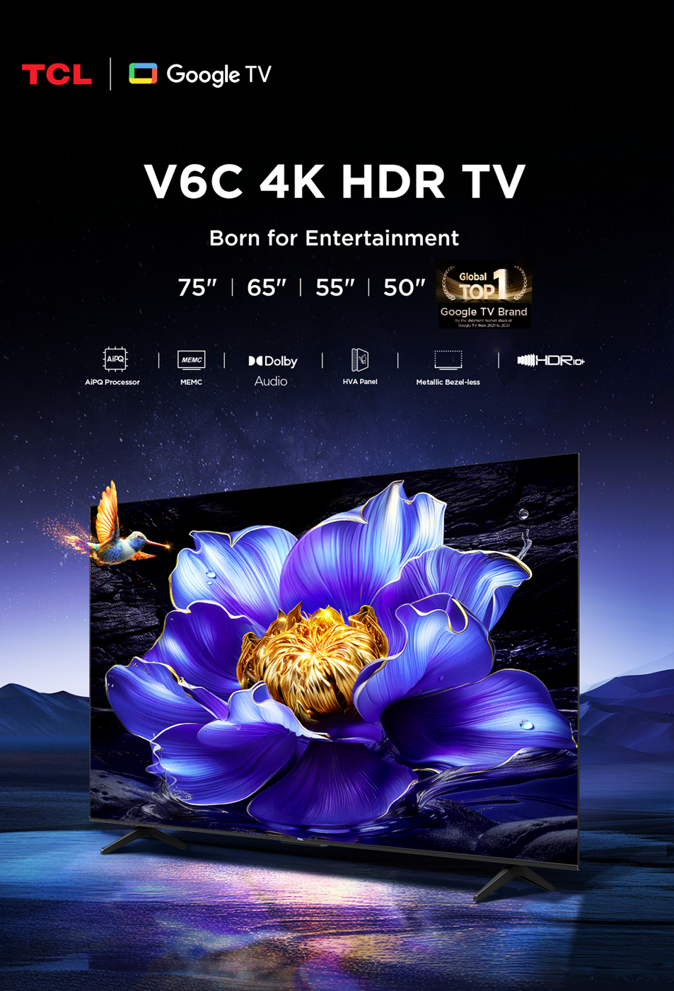 TCL 50 Inch 4K Google TV with HDR 10, Dynamic Color Enhancement, MEMC ...
