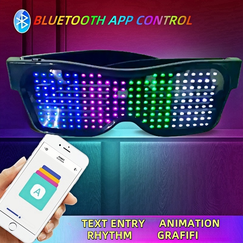 Bluetooth LED Glasses Customise LED Luminous Glasses Mix Color- Light ...