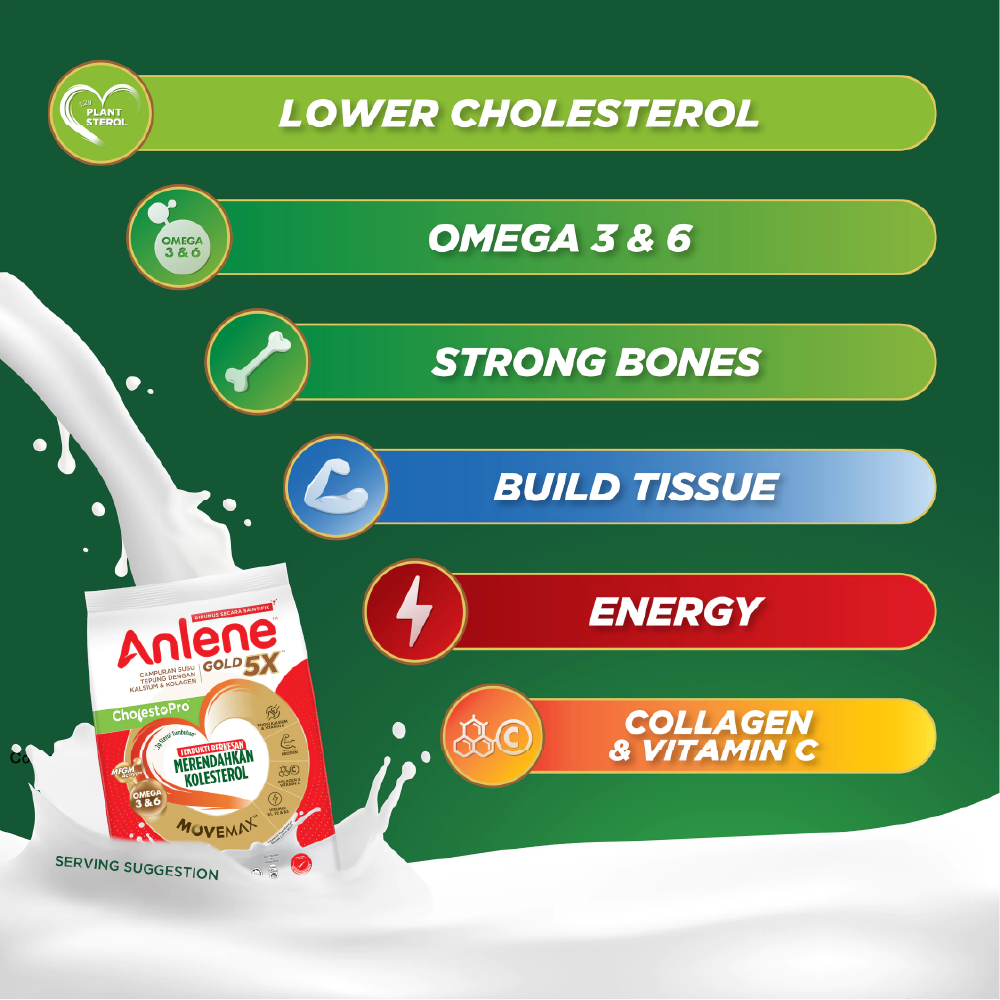 Anlene Gold 5X CholestoPro Adult Milk Formula Powder 480g X12 (1 Carton ...
