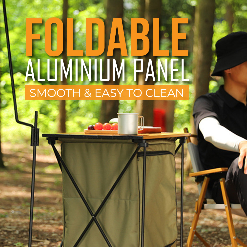 Camping Storage Shelf Outdoor Meja Lipat Portable Folding table Storage ...