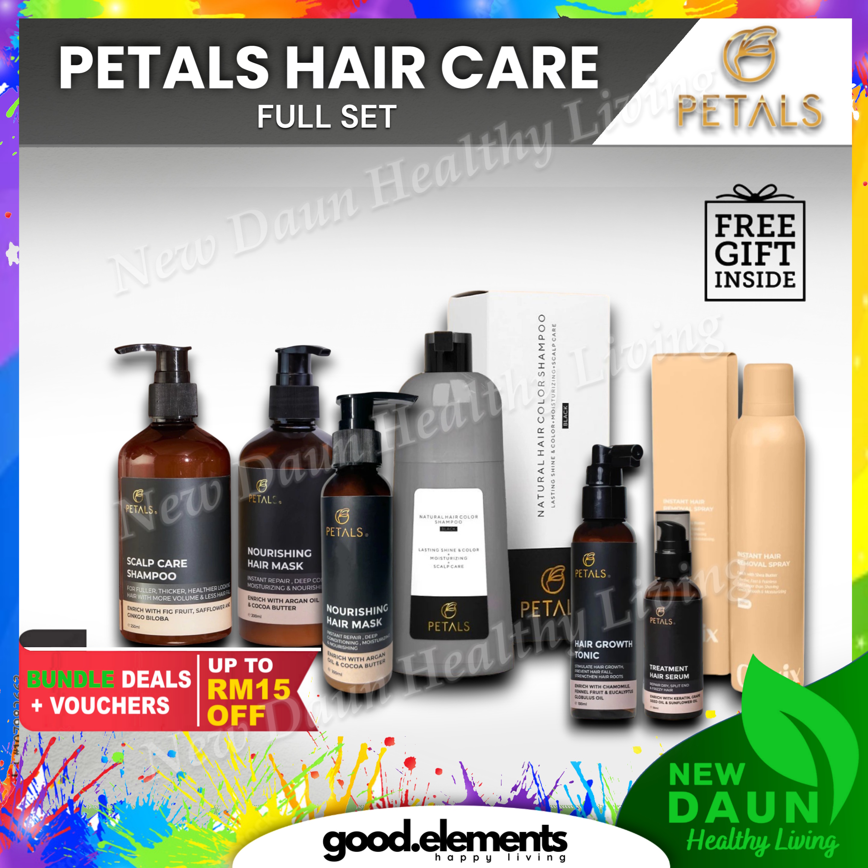 PETALS COMPLETE LIST Color Shampoo Scalp Tonic Serum Mask Hair Removal ...