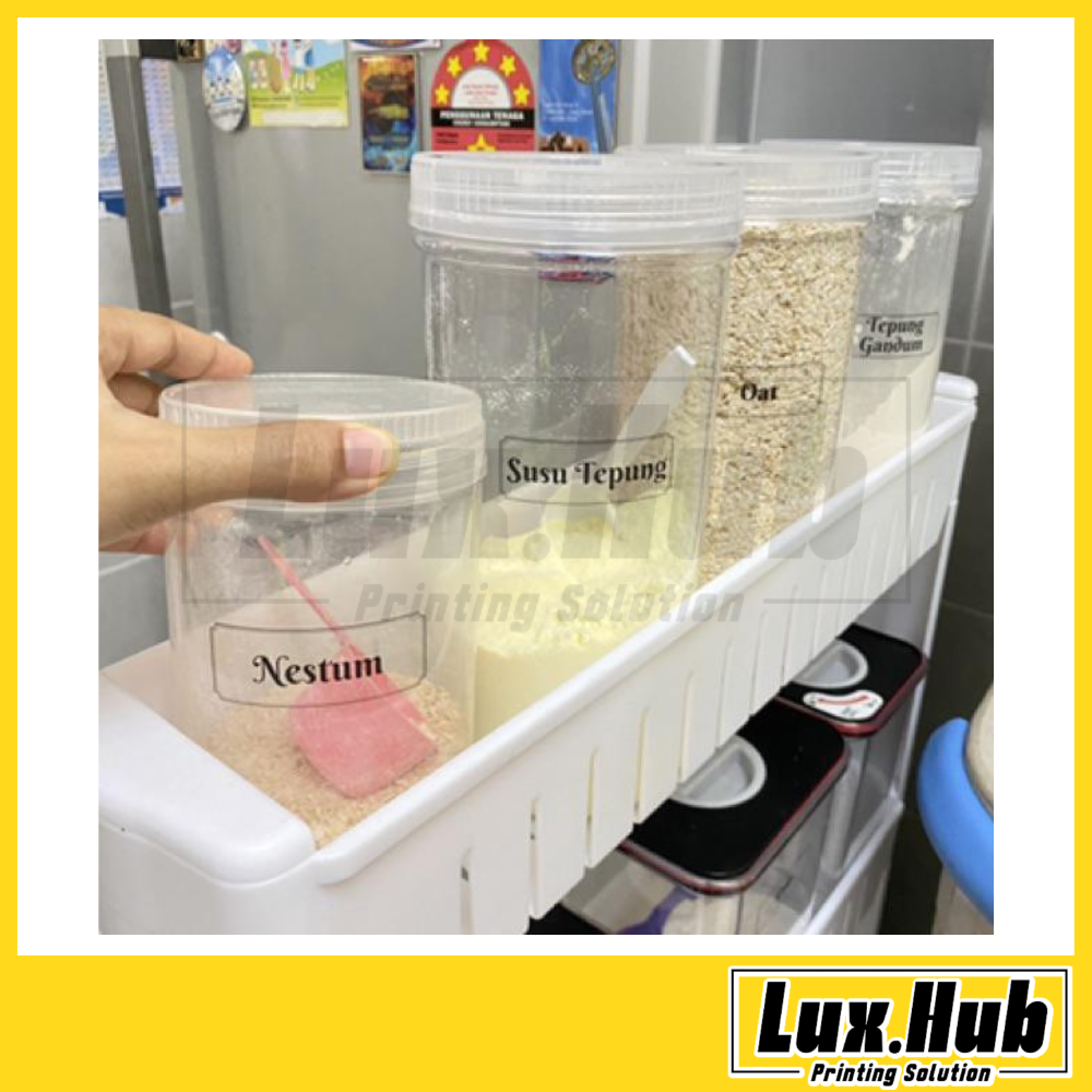 Waterproof Sticker Label Dapur | Transparent Sticker | Label Rempah Pes ...