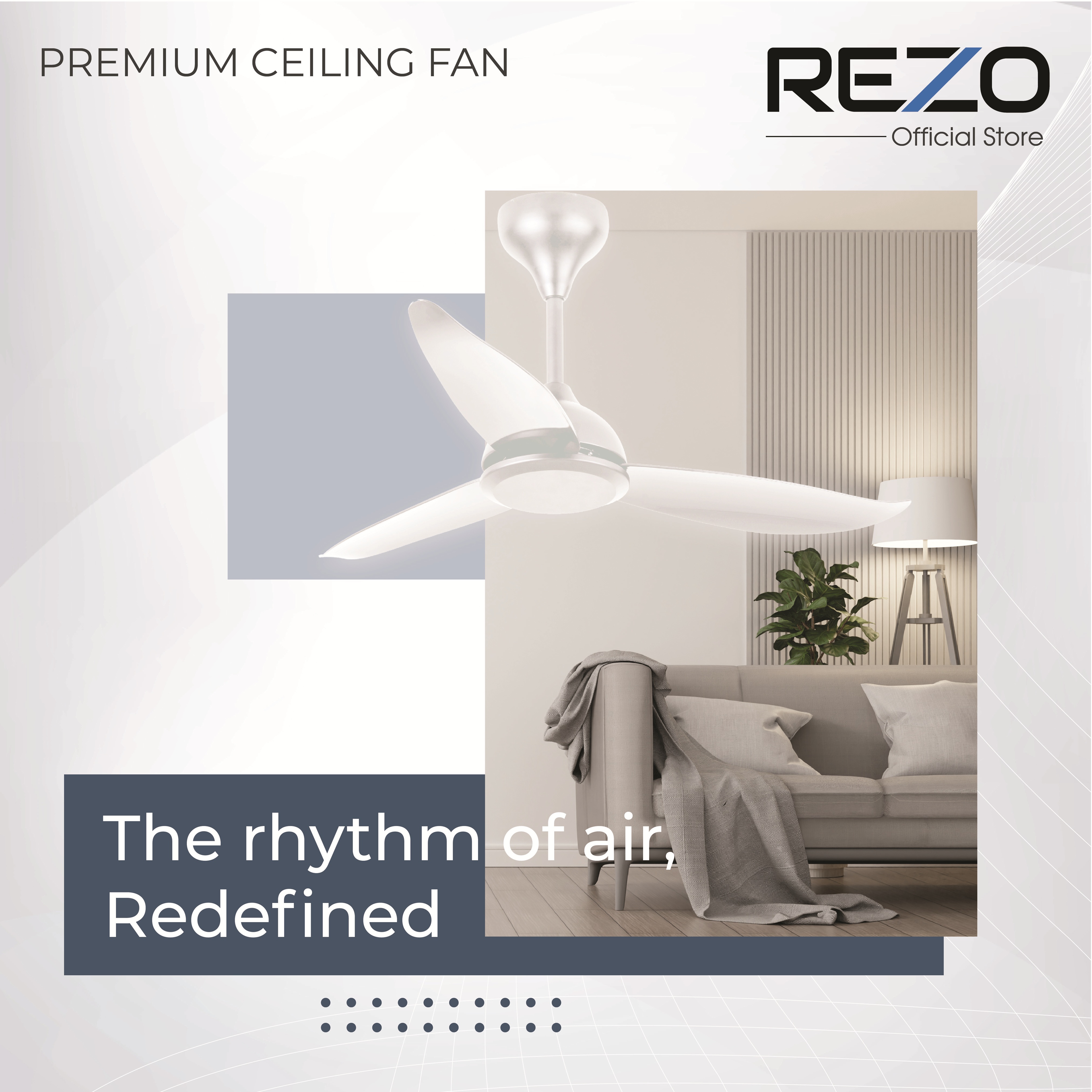 REZO Signature Series 46" 3 Blades DC Motor Ceiling Fan With Remote ...