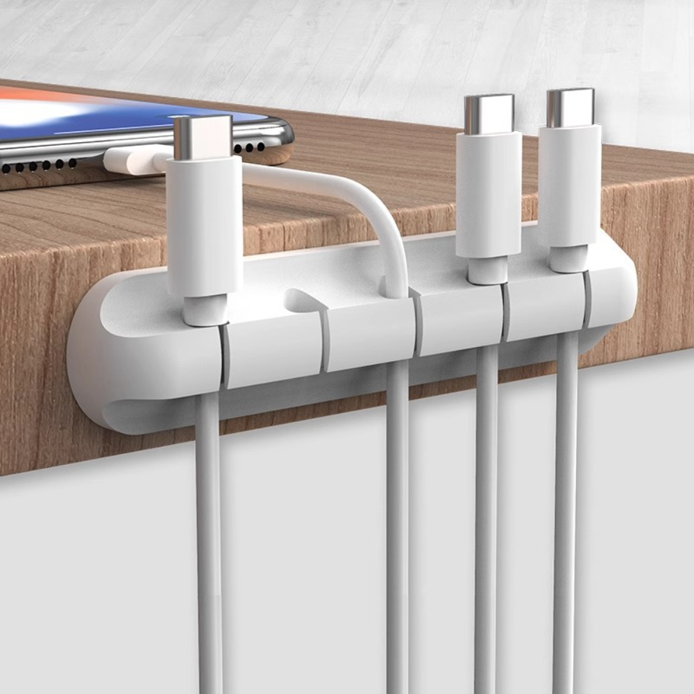 Silicone Cable Organizer Clip Table USB Cable Holder Charger Winder Desktop Tidy Management ...