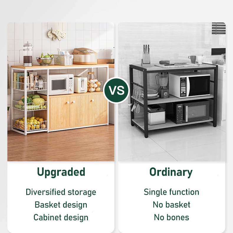 Dapur Rak Besi Kitchen Shelf Storage Basket Organizer Oven Rak Kitchen ...