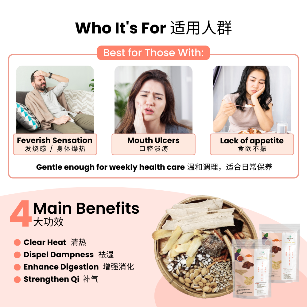 Cooling Herbal Soup Pack | Heat-Clearing Detox | For Body Heat & Mouth ...