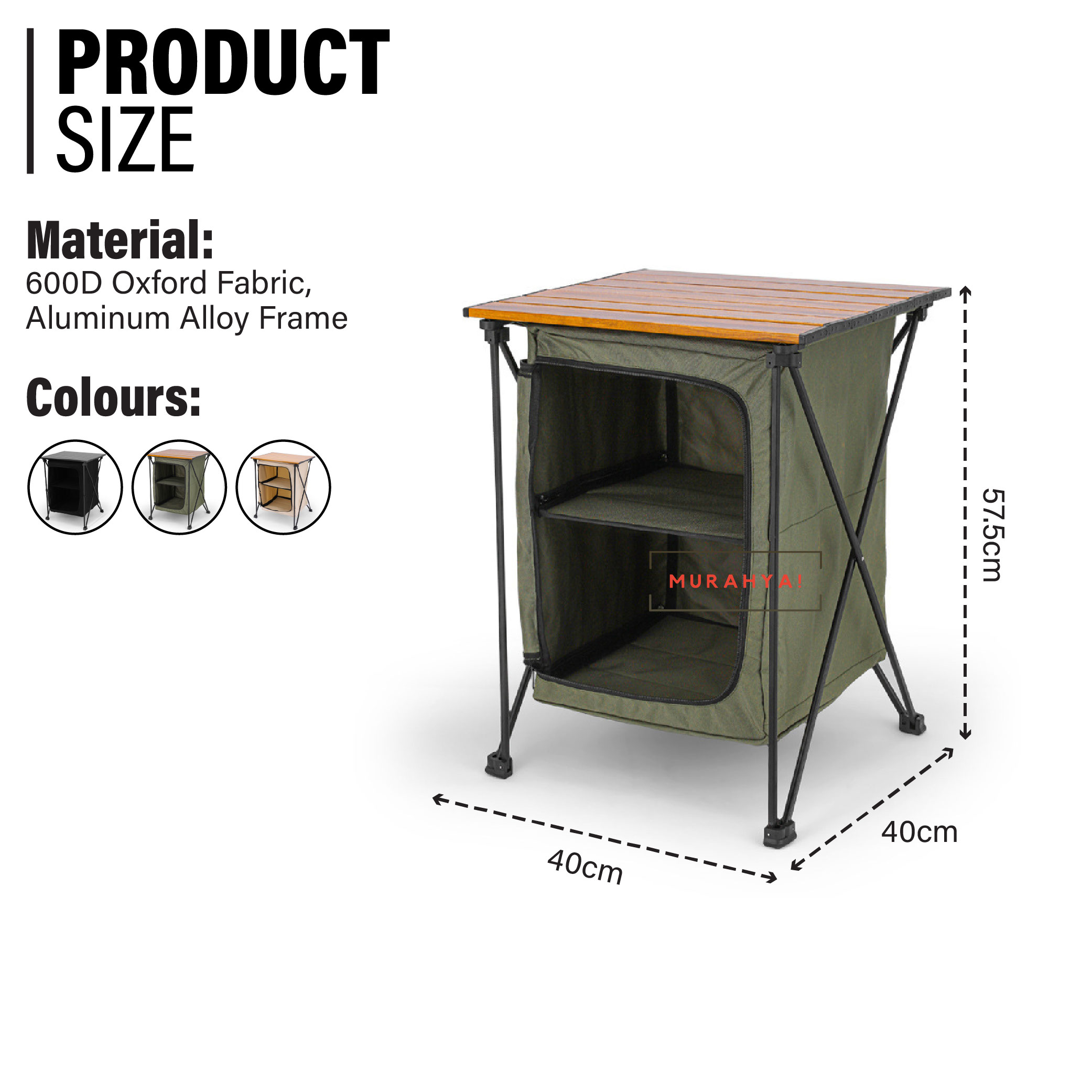Multifunctional Camping Storage Shelf Meja Lipat Outdoor Portable ...