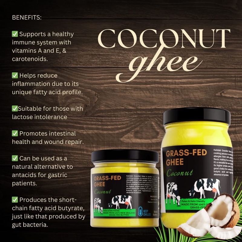 KALISLAB GRASS FED GHEE ORGINAL VANILLA COCONUT MINYAK SAPI LEMAK SAPI ...