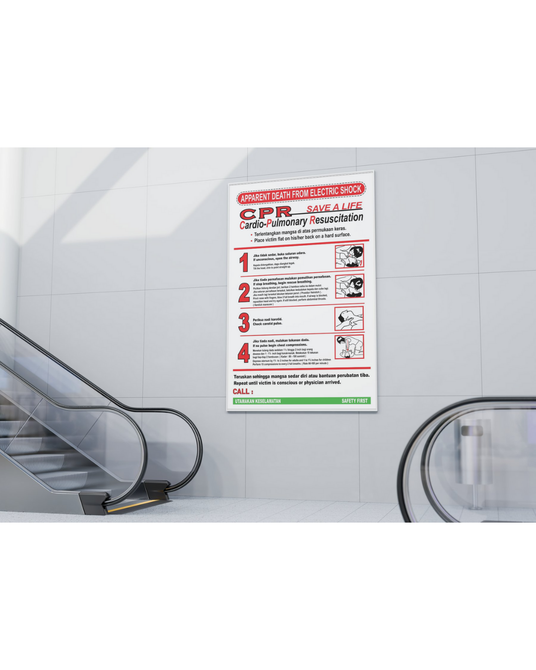 (READYSTOCK) CPR EMERGENCY SIGNAGE, CPR POSTER, CPR STICKER | Shopee ...