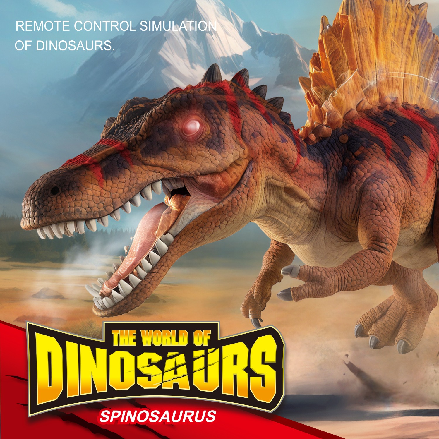 Remote Control Spinosaurus Dinosaur Toy with LED Lights, Roaring Sounds ...