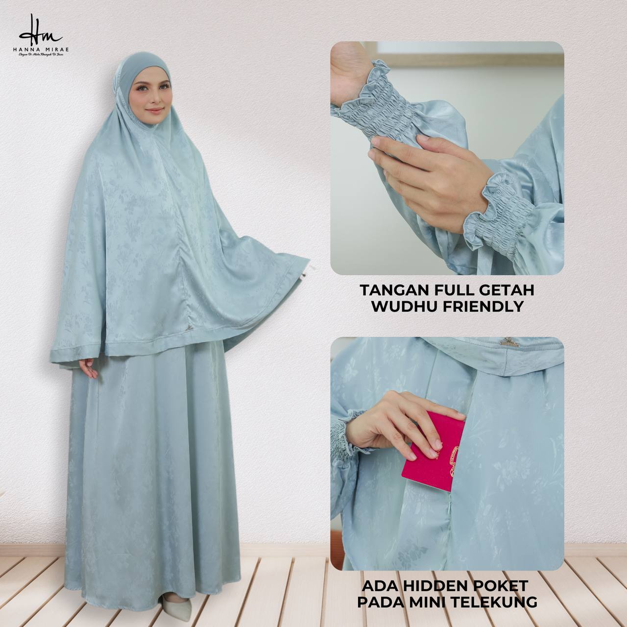 [NEW ARRIVAL] SET LATHIFA - Eksklusif set Jubah + Mini telekung sesuai ...