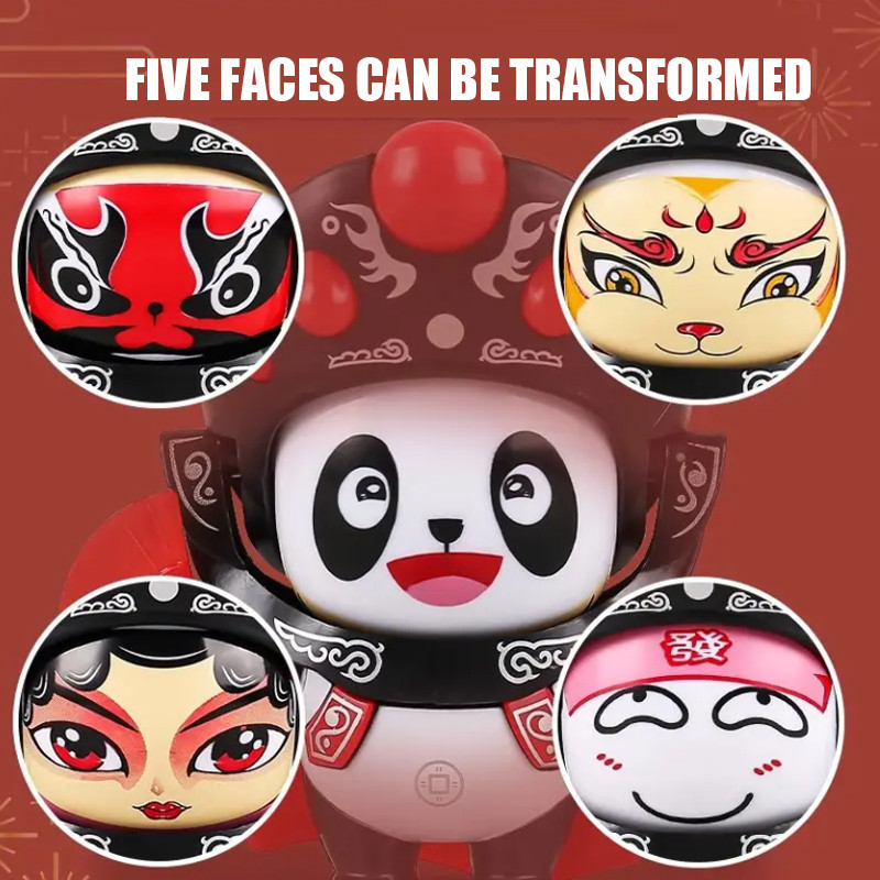 Panda Face-changing Doll Five Facial Expressions Figure Toys Keyring ...