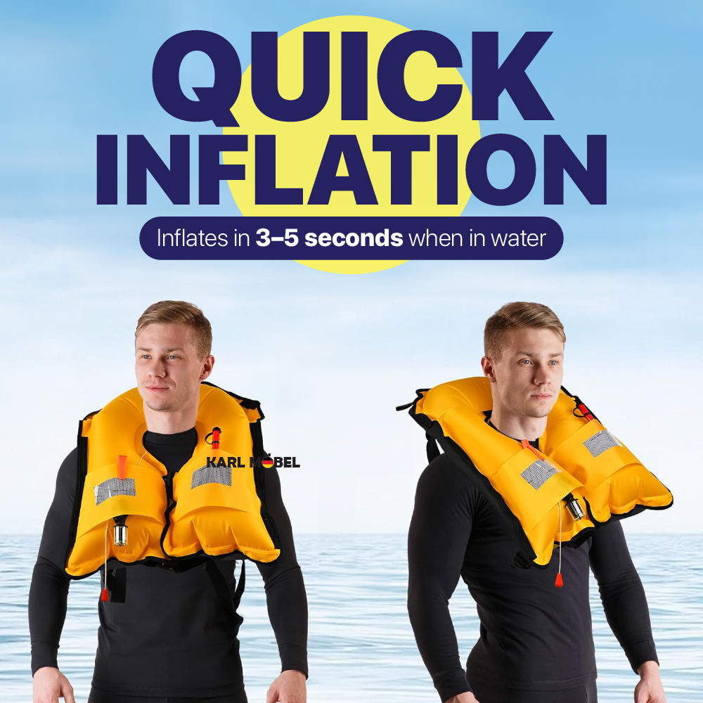Inflatable Life Jacket Adult Life Vest Manual Water Sports Swiming ...