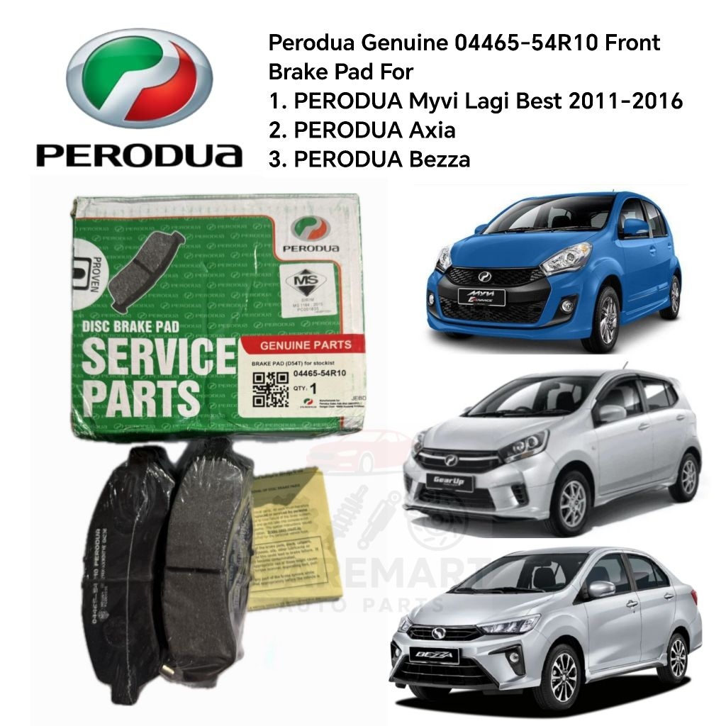 PERODUA Original 04465-54R10 Front Brake Pad For PERODUA Myvi Lagi Best ...