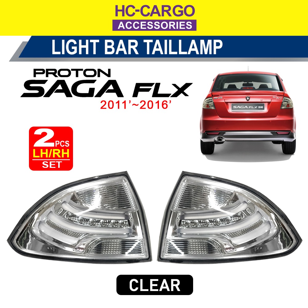 Proton Saga FLX 2011 - 2016 Brake Lamp Tail Lamp Light Bar Clear Red ...