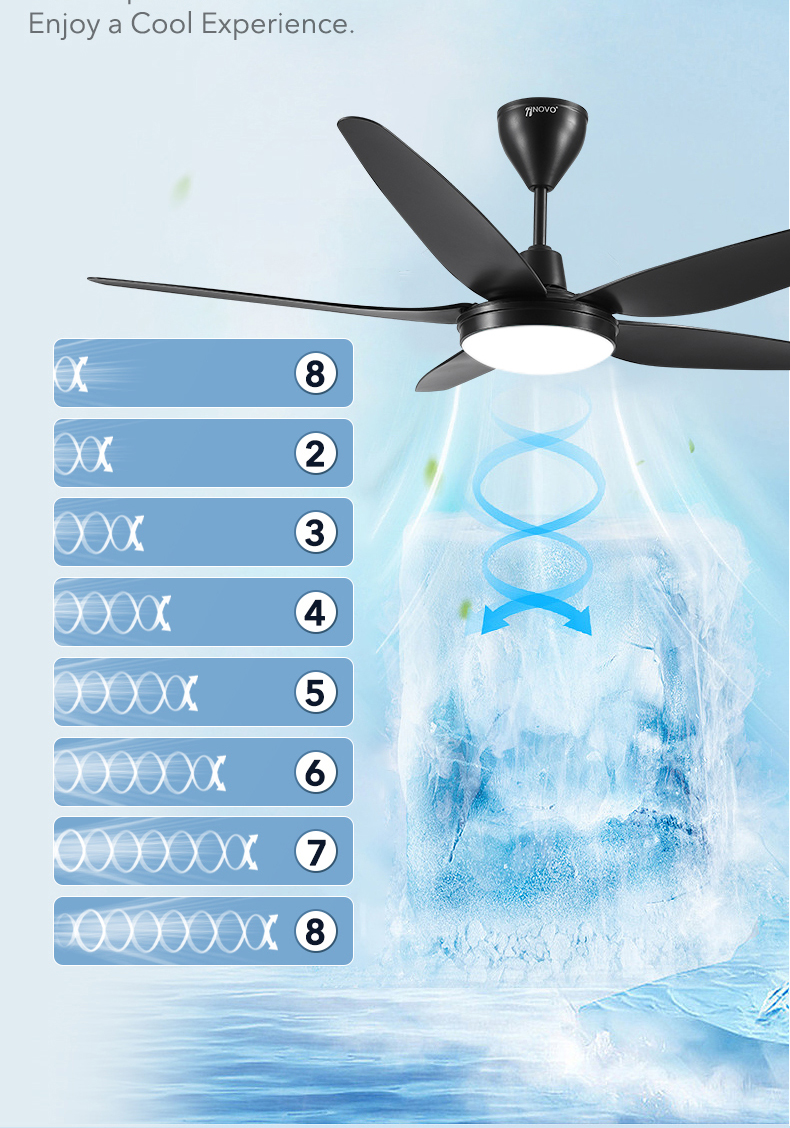 ⚡Best Sale⚡INOVO T1 40 56 DC Silent Ceiling Fan With Lights Remote 5B ...