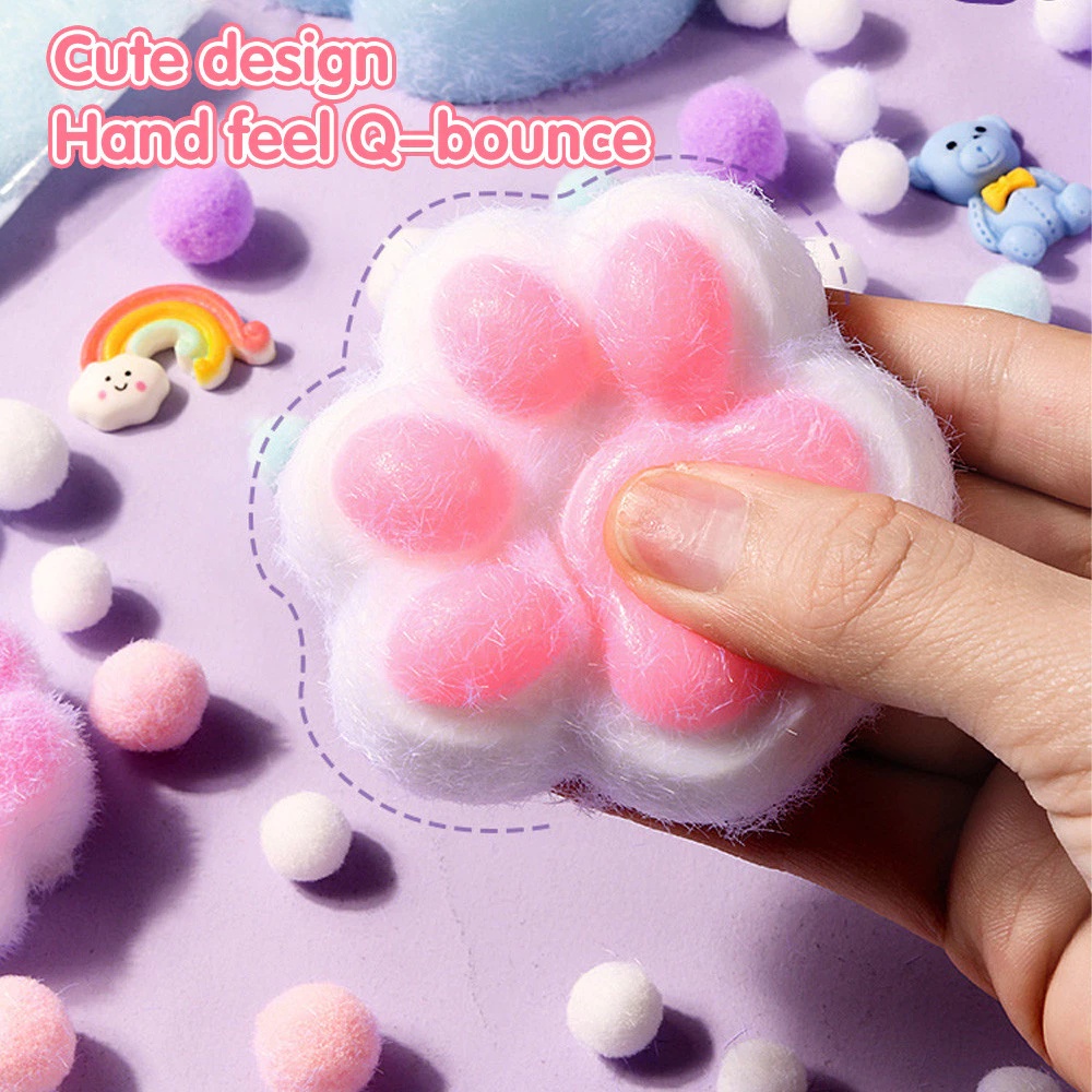[𝗥𝗲𝗮𝗱𝘆 𝗦𝘁𝗼𝗰𝗸] Mini Plush Cat Paw Squish Toy | Stress Relief | Fidget ...