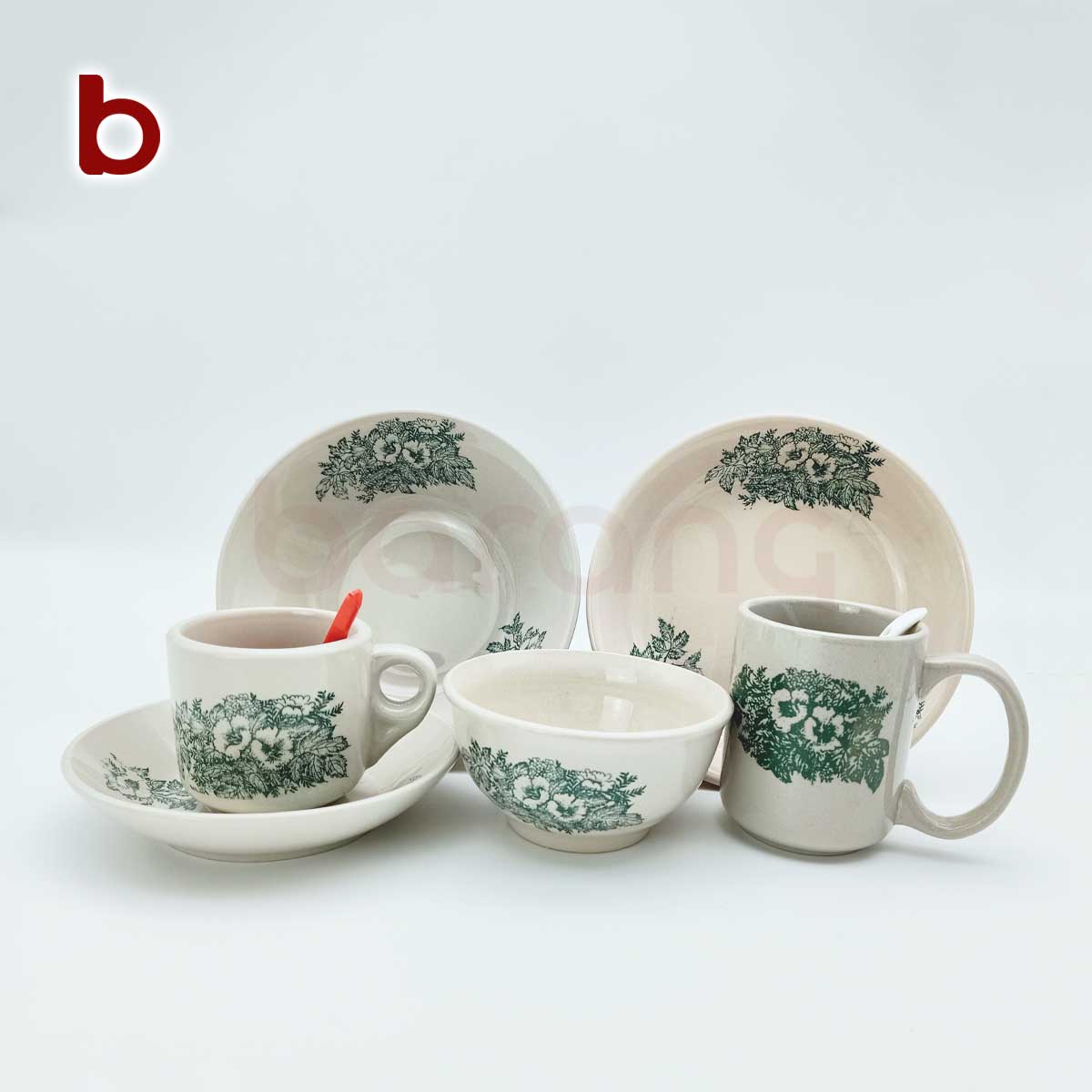 [MY BEST SELLING] Traditional Nanyang Green Floral Coffee Cup | Bowl ...