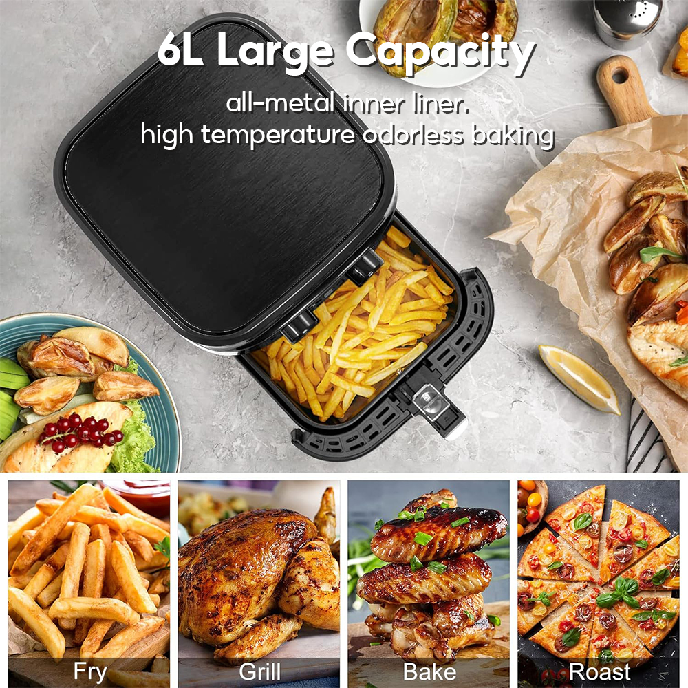 Simmo Air Fryer Oven 6L Non-Stick Coating Air Fryer10 Cooking Functions ...