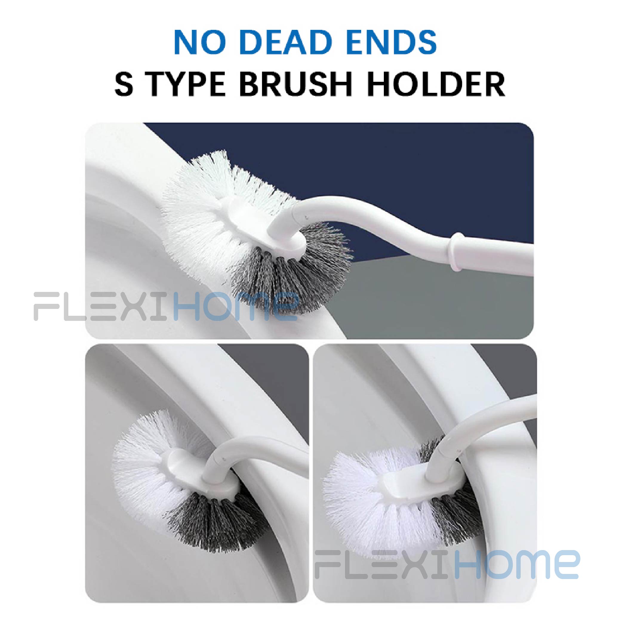 3 IN 1 Upgrade Silicone Toilet Brush Cleaner 360° No Dead Angle Toilet ...
