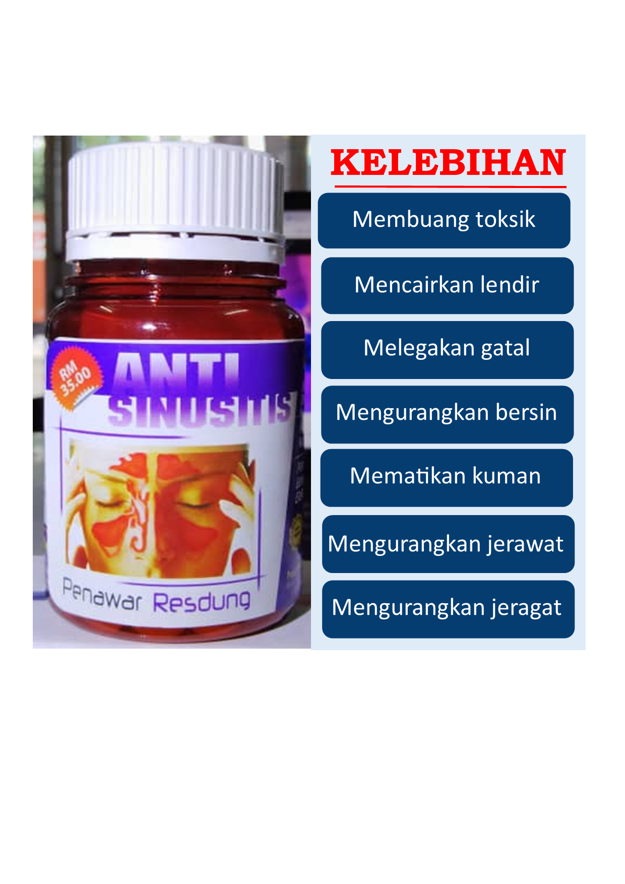Pil Resdung Homeopathy 60 BIJI Free 10ml ubat titik mata, hidung dan ...