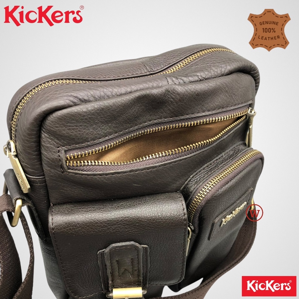 Kickers Original Premium Genuine Leather Adjustable Strap Sling Bag ...
