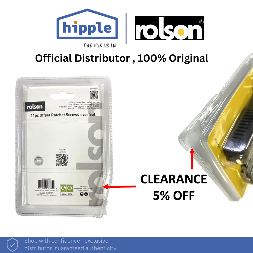 [Clearance] Rolson 28909 Ratchet Screwdriver Set – 11pcs, Box Slightly ...