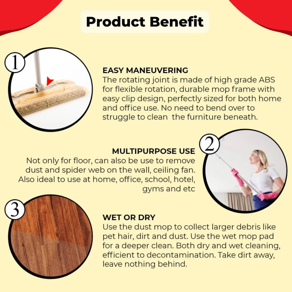 Disposable Wet & Dry Mop Wipes - Magic Floor Cleaning Tissue for Dust ...