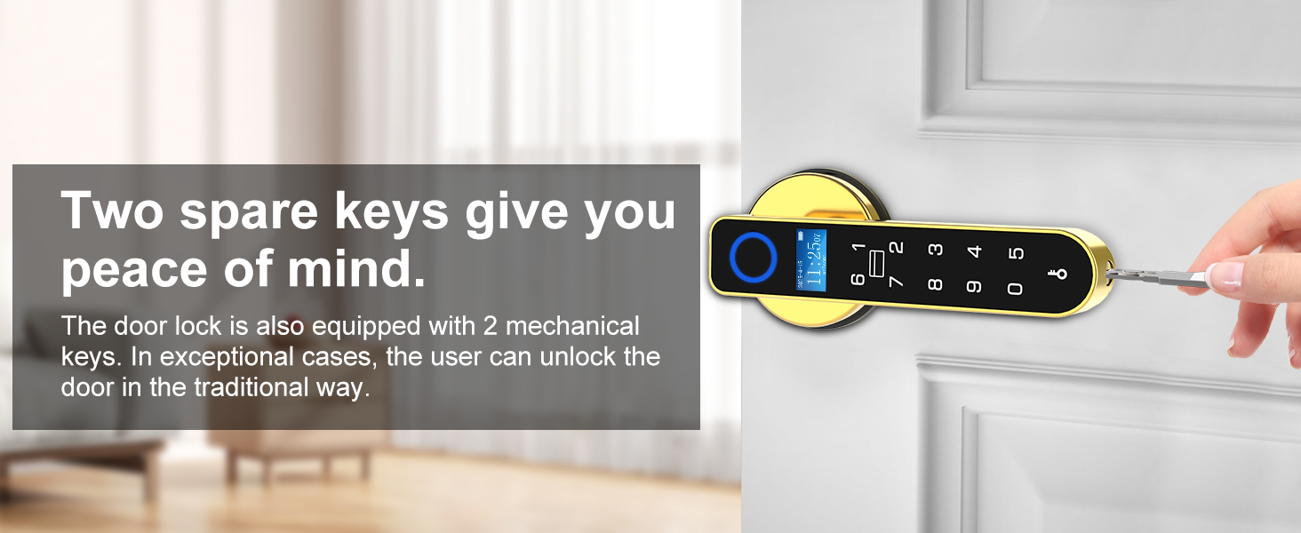 Fingerprint Handle Door Lock RFID NFC Smart Door Levers eLinkSmart ...