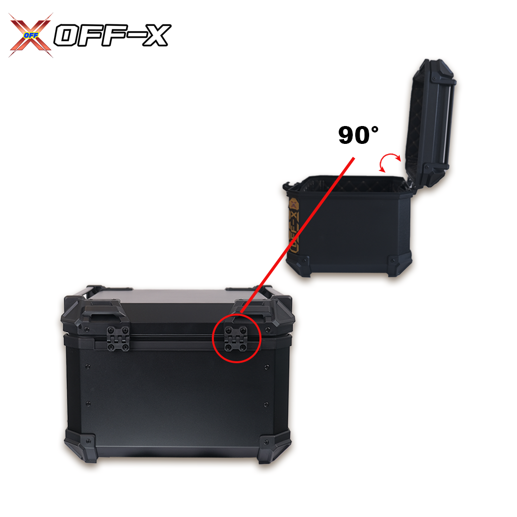 OFF-X Jet Black ABS Extra Big Motorcycle Storage Top Box With Inner Pad ...