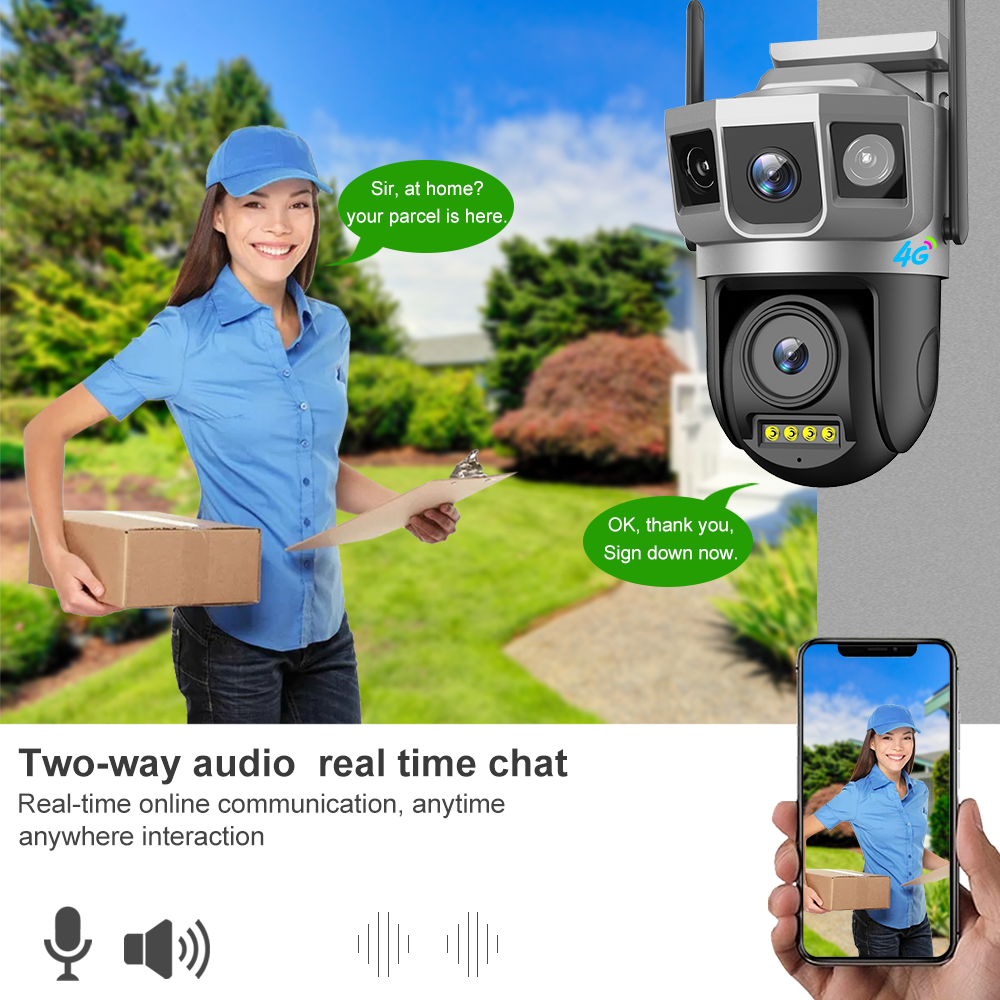 V380 Pro 4G Sim card Three Screen SC23 Outdoor Waterproof Wifi 360 Cctv ...