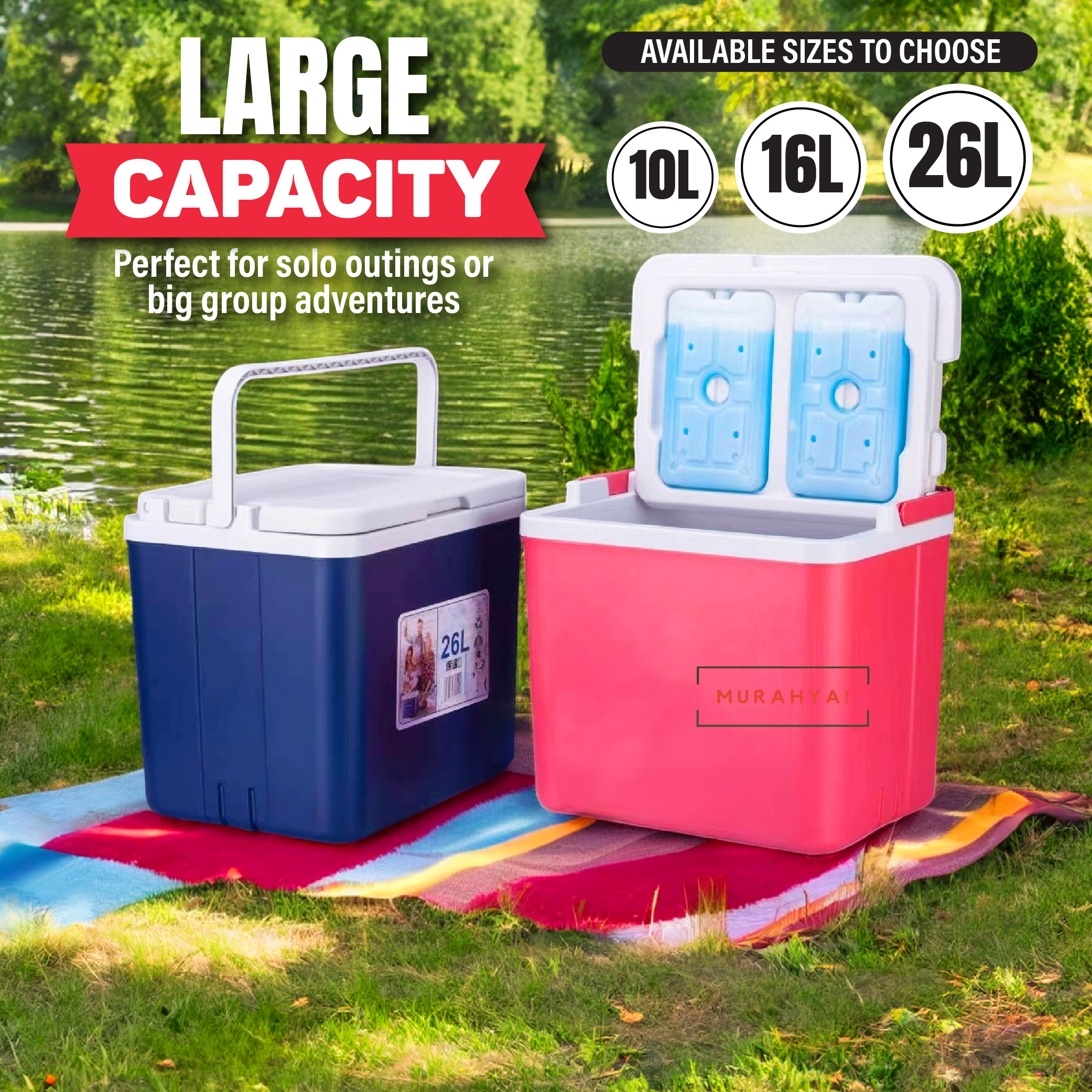 Camping Cooler Box Ice Drink Fishing Box Storage Portable Box Bekas ...