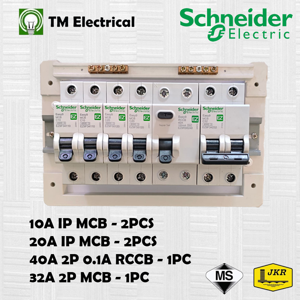 8.5 WAY BOX DB FULL COMPLETE SET SINGLE PHASE 40A RCCB/ELCB 100MA C/W MAIN SWITCH 2 POLE MCB ...