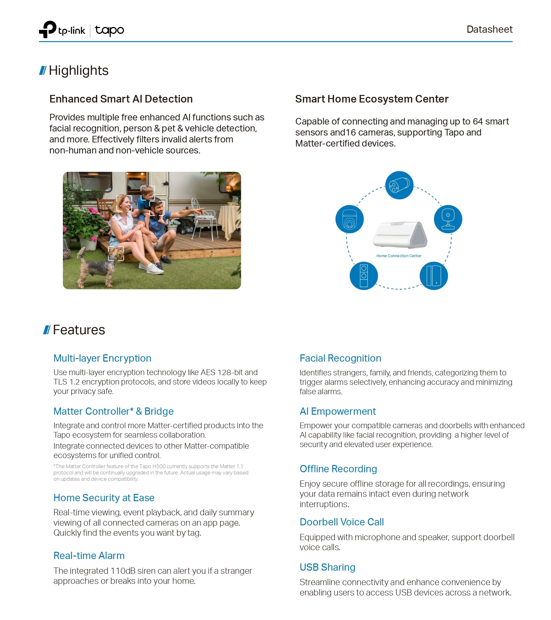 TP-Link Tapo H500 Smart HomeBase AI Detection Hub Smart Home Ecosystem ...