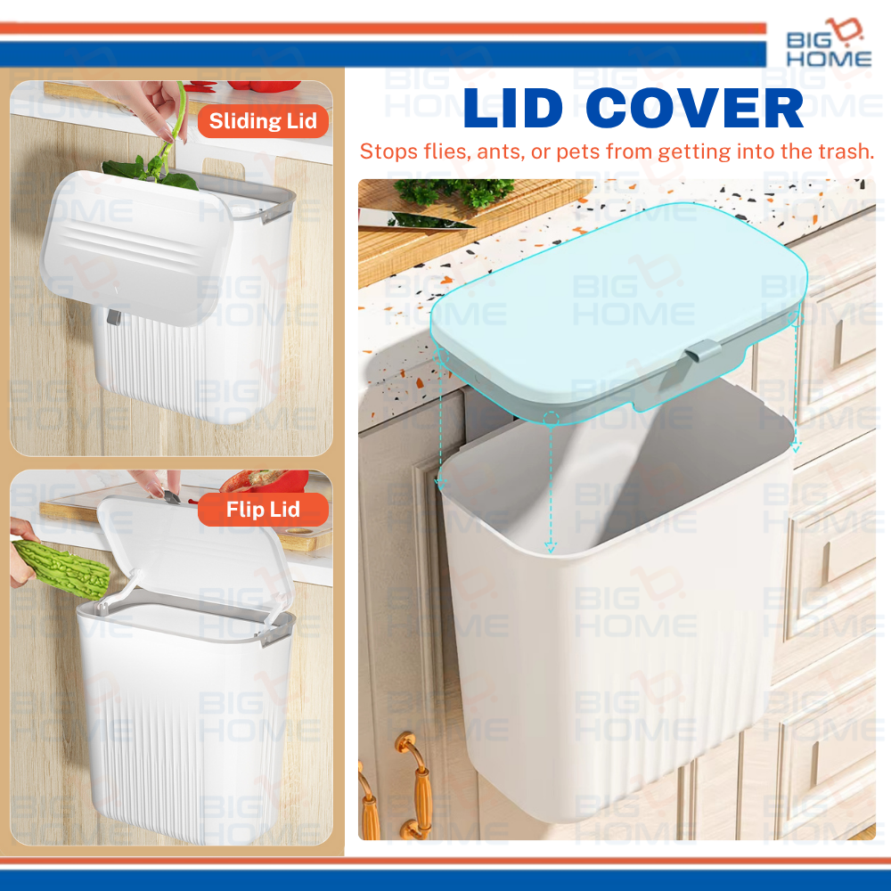 Hanging Dustbin Kitchen Wall Mounted Trash Bin Tong Sampah Dapur Tong ...