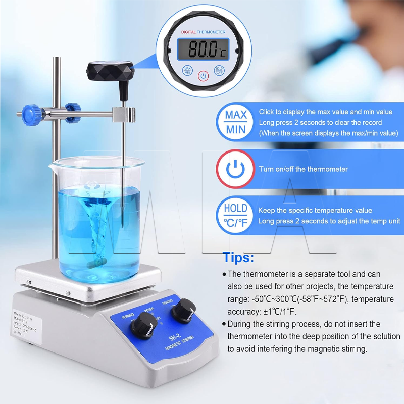 Heating Magnetic Stirrer Hot Plate 2000mL Lab Stirrer Mixer with Stir ...