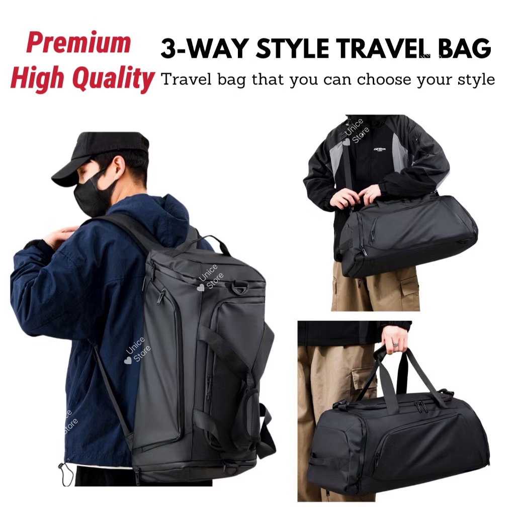 Premium Waterproof Travel Bag 3in1 Big Capacity Handbag Backpack Travel ...