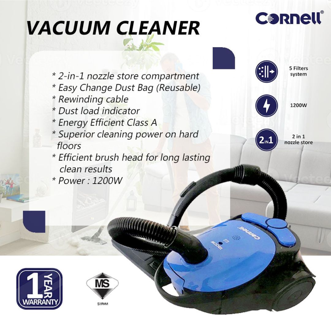 Cornell Pembersih hampagas Vacuum Cleaner CVC-TS121W | Shopee Malaysia