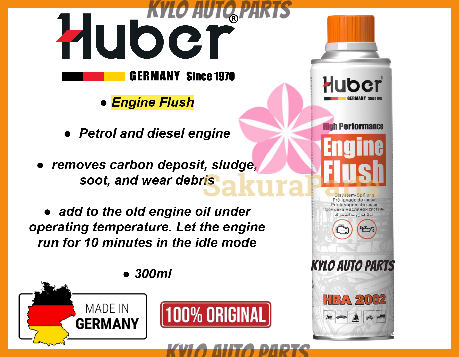 Huber High Performance Engine Flush 300ml (MADE IN GERMANY) | Shopee ...