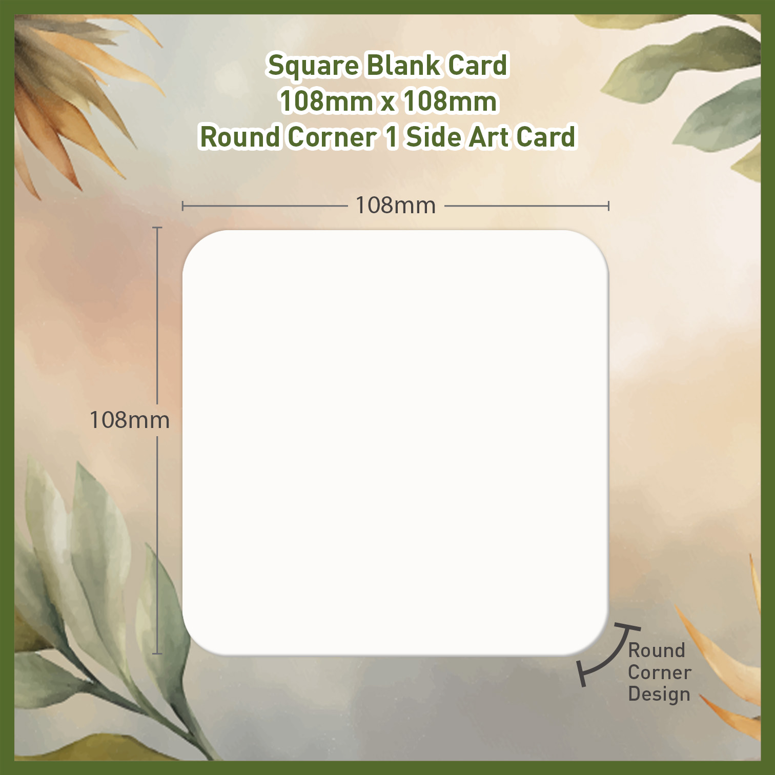 Square Blank Card Flash Card White Card Greeting Card Memo Card ...